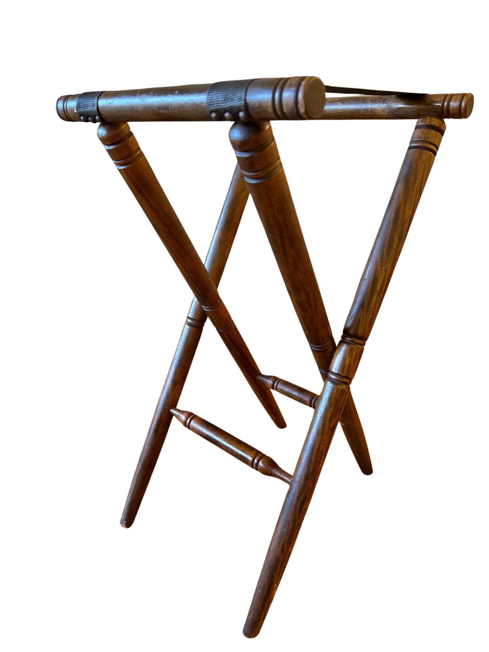 Early Antique Wooden Folding Butlers Tray Stand, Spindle Luggage Rack ...