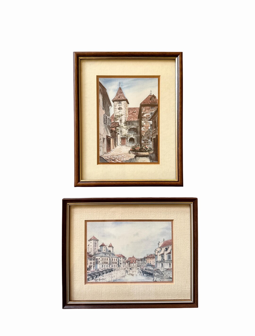 Vintage Framed Signed Lithograph Prints by Daniel Lanoux 1985 European ...