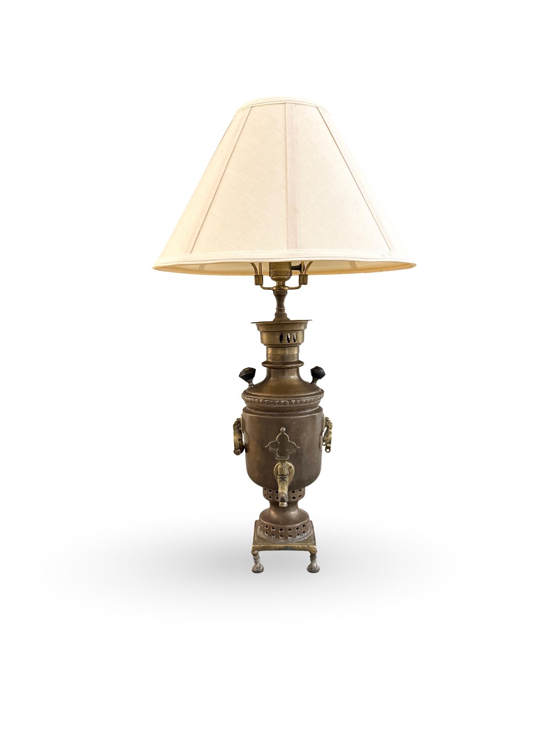Antique 19th Century Russian Brass Samovar Table Lamp With Rich Patina ...