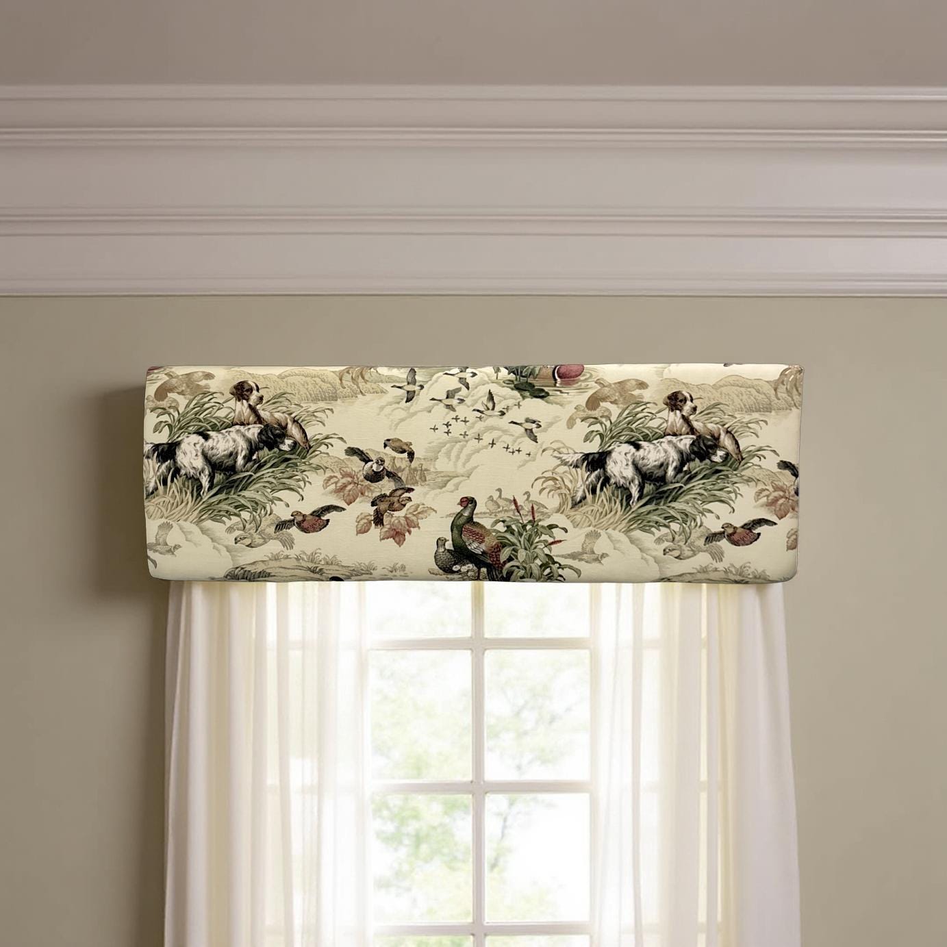 Custom Upholstered English Country Cornice Board – Pelmet Box– 42” Wide ...