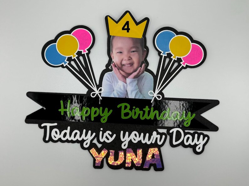 Happy Birthday Photo Topper - Etsy