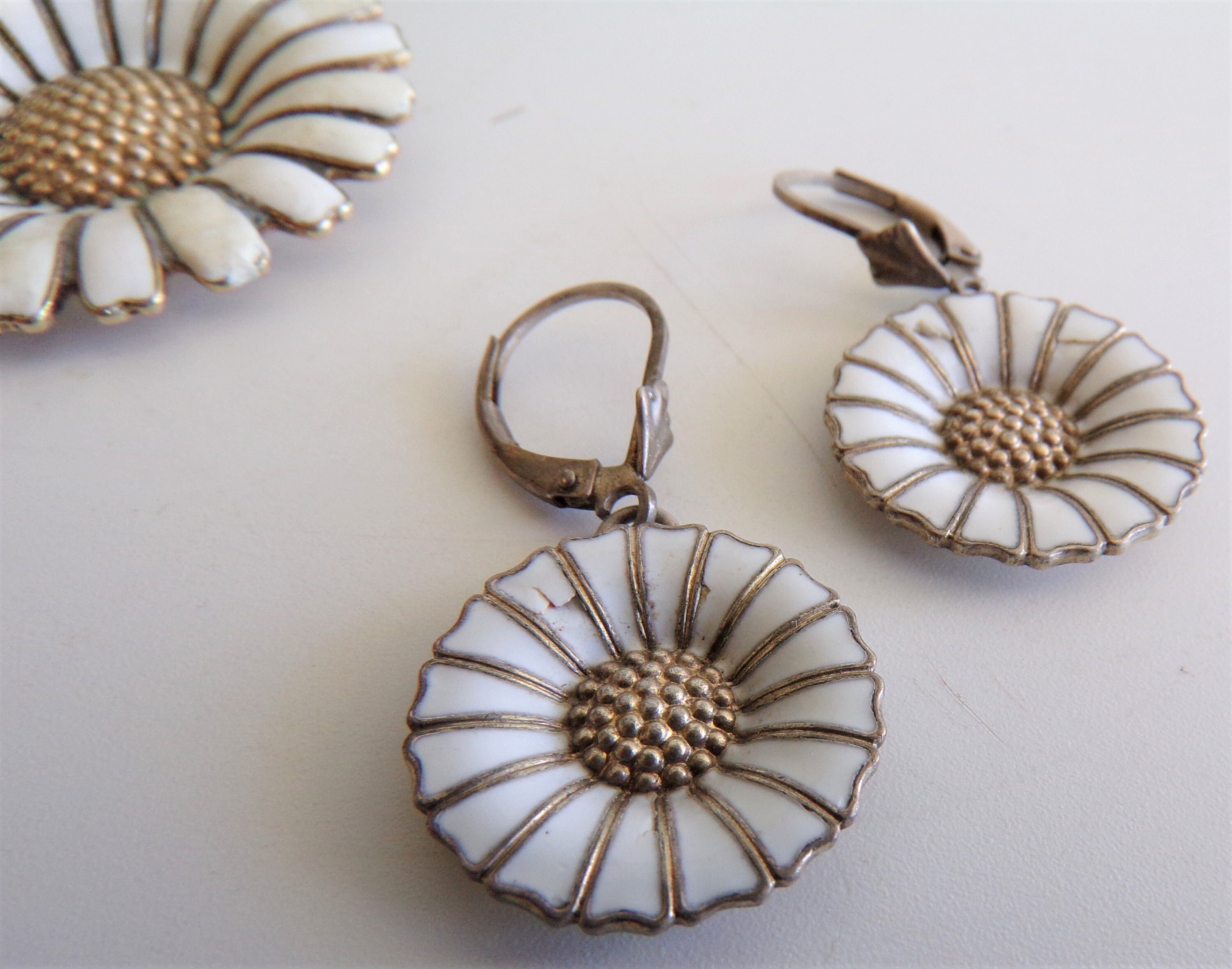 1960s Volmer Bahner denmark Sterling Silver Daisy Earrings - Etsy