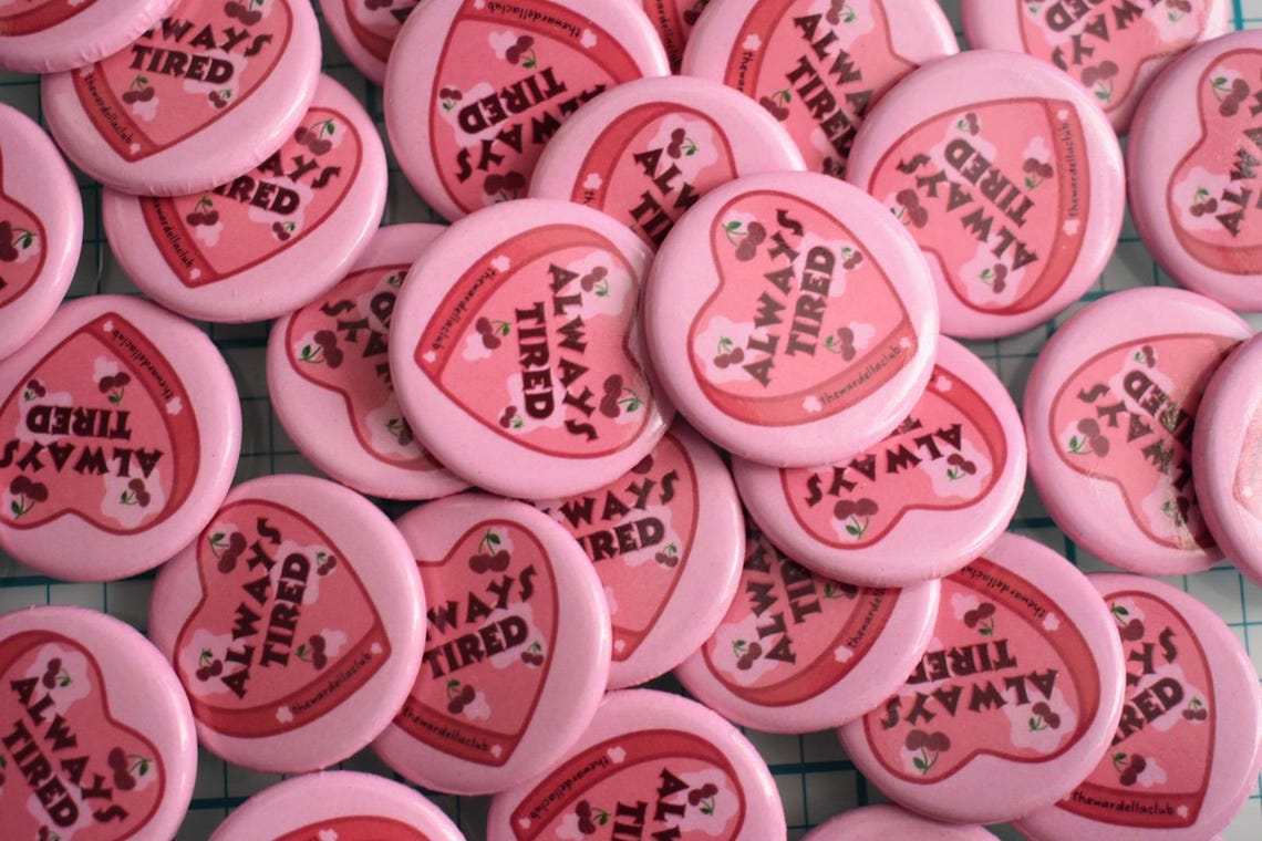 Always Tired / Cry A Lot Duo Buttons | Cute | Kawaii | Bag Accessories ...