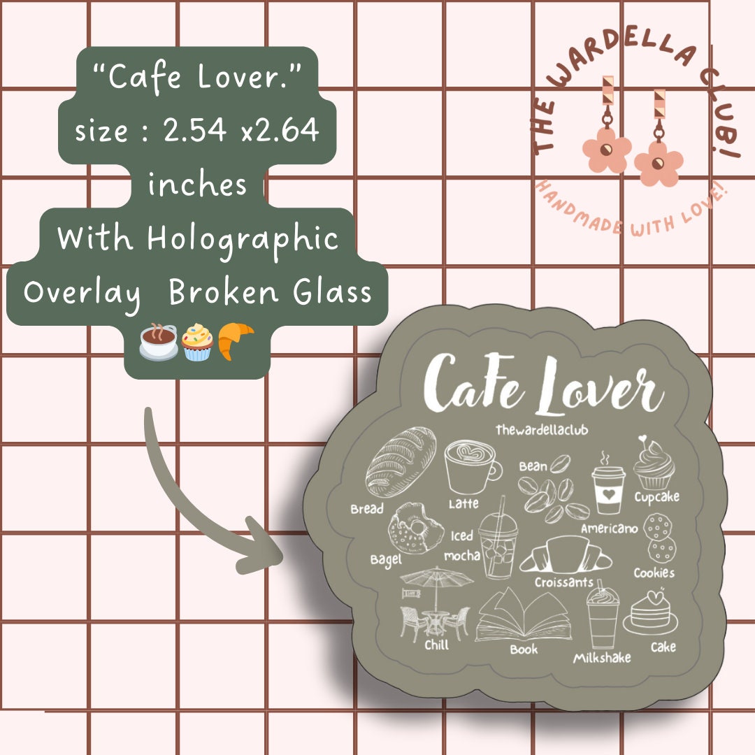 Cafe Lover Sticker | Decal | Aesthetic | Sticker | Laptop | Bottle ...