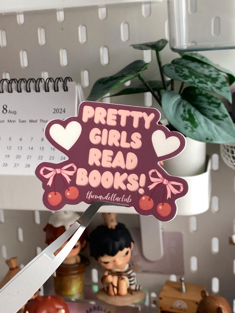 Pretty Girls Read Books Sticker | Decal | Aesthetic | Sticker | Laptop ...