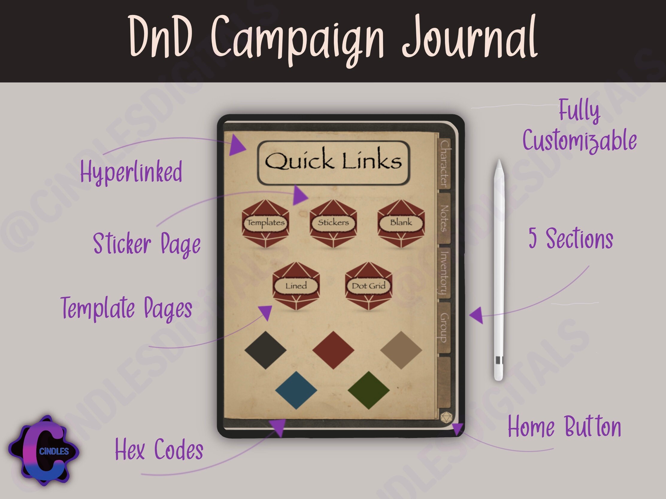 Dnd Campaign Digital Journal - Etsy