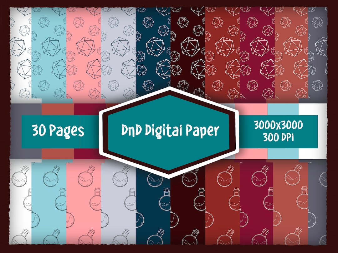 Dnd Themed Digital Paper - Etsy