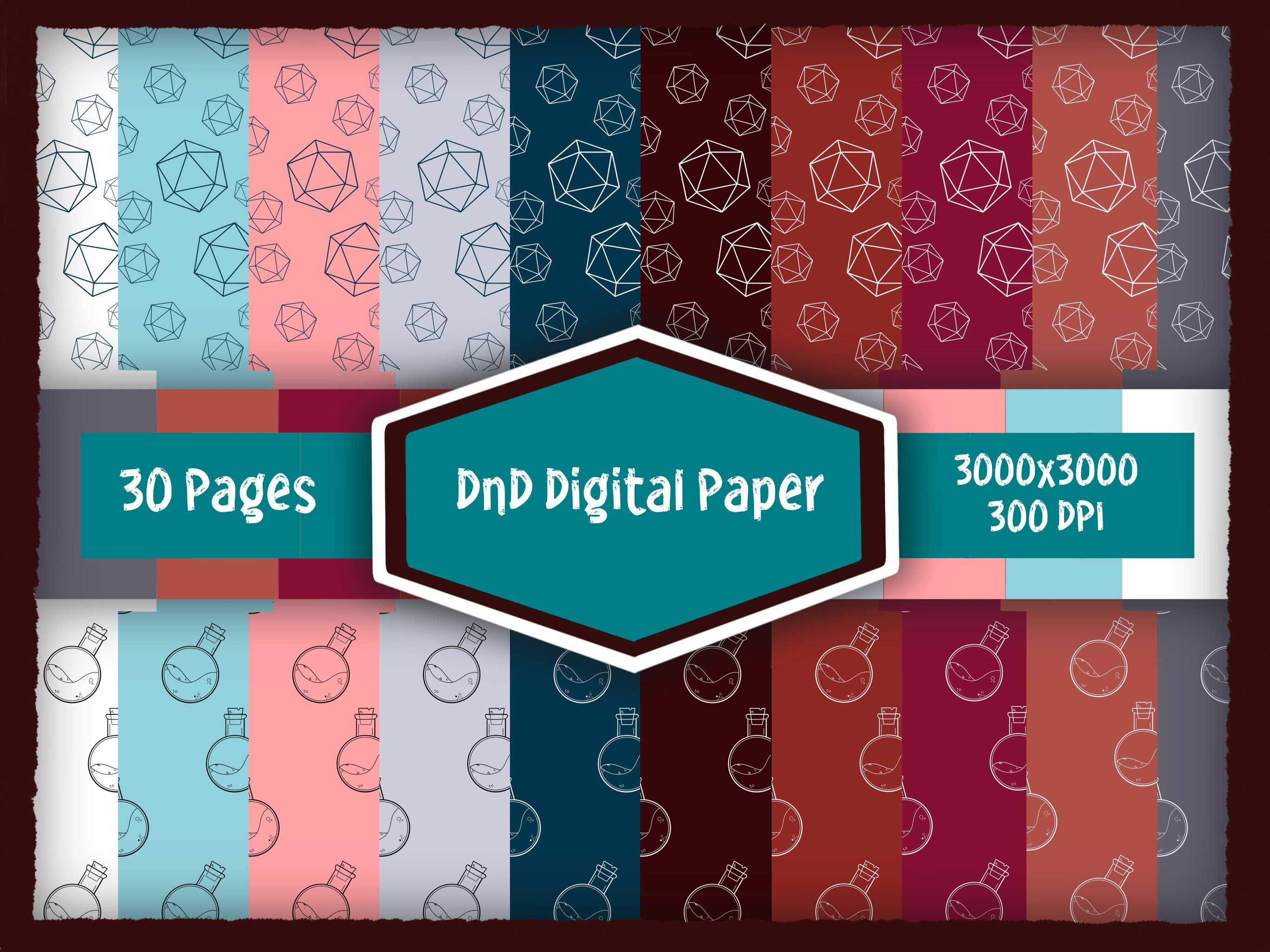 Dnd Themed Digital Paper - Etsy