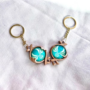 Genshin Impact Anemo Vision Keychain - Etsy