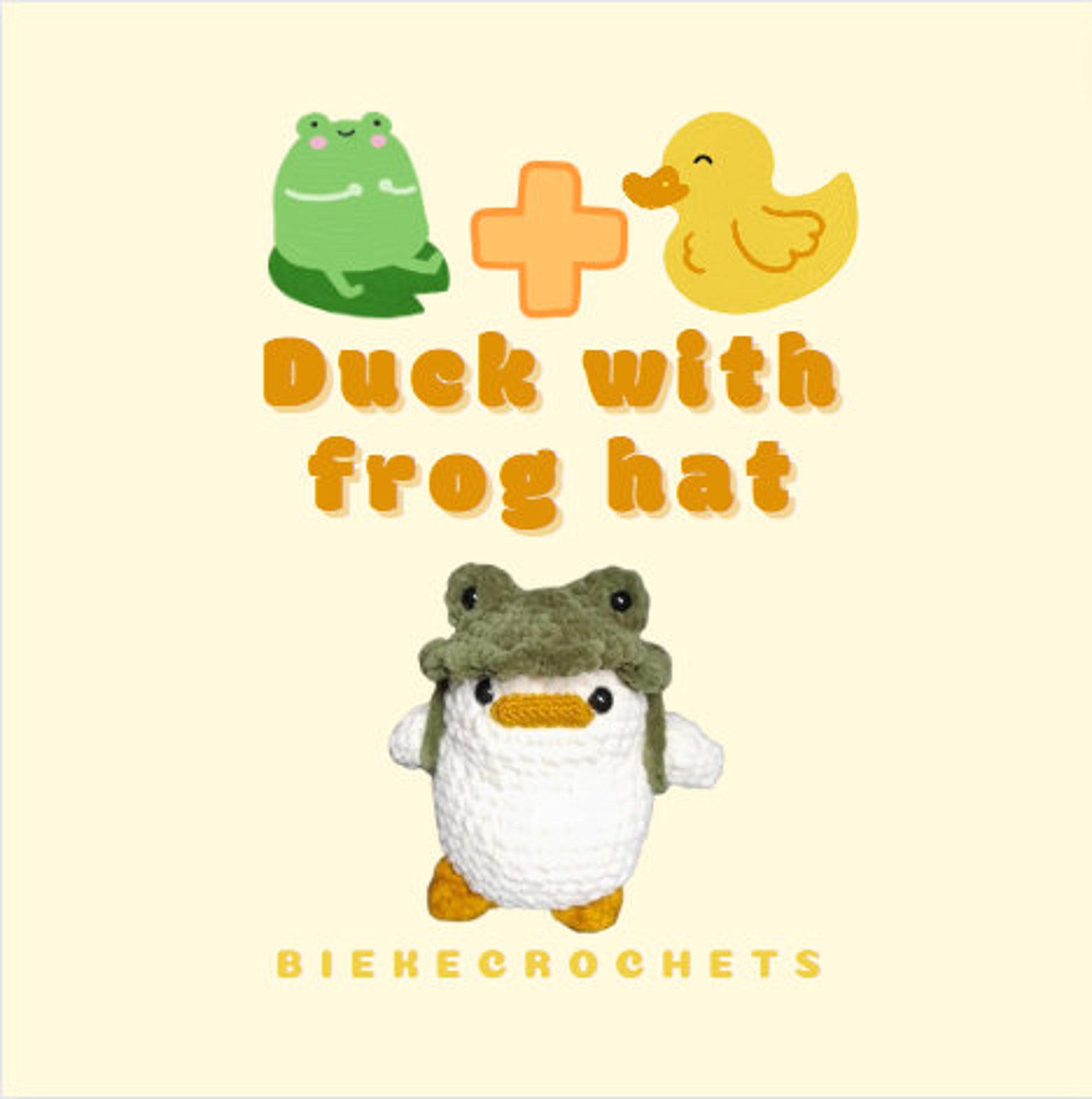 Duck With Frog Hat Downloadable Pattern - Etsy