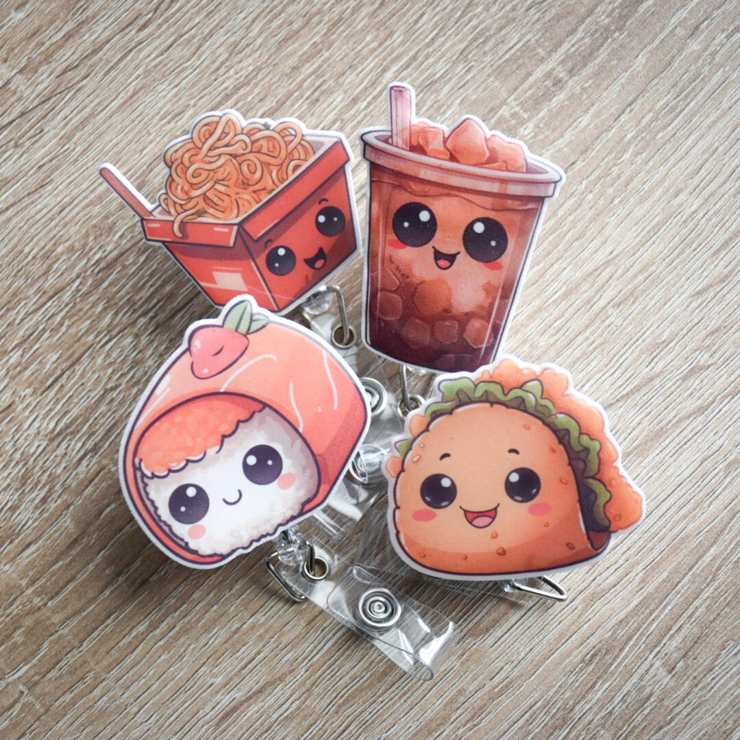 Kawaii Badge Reel | Fast Food Badge Reel | Healthcare Worker Badge Reel ...