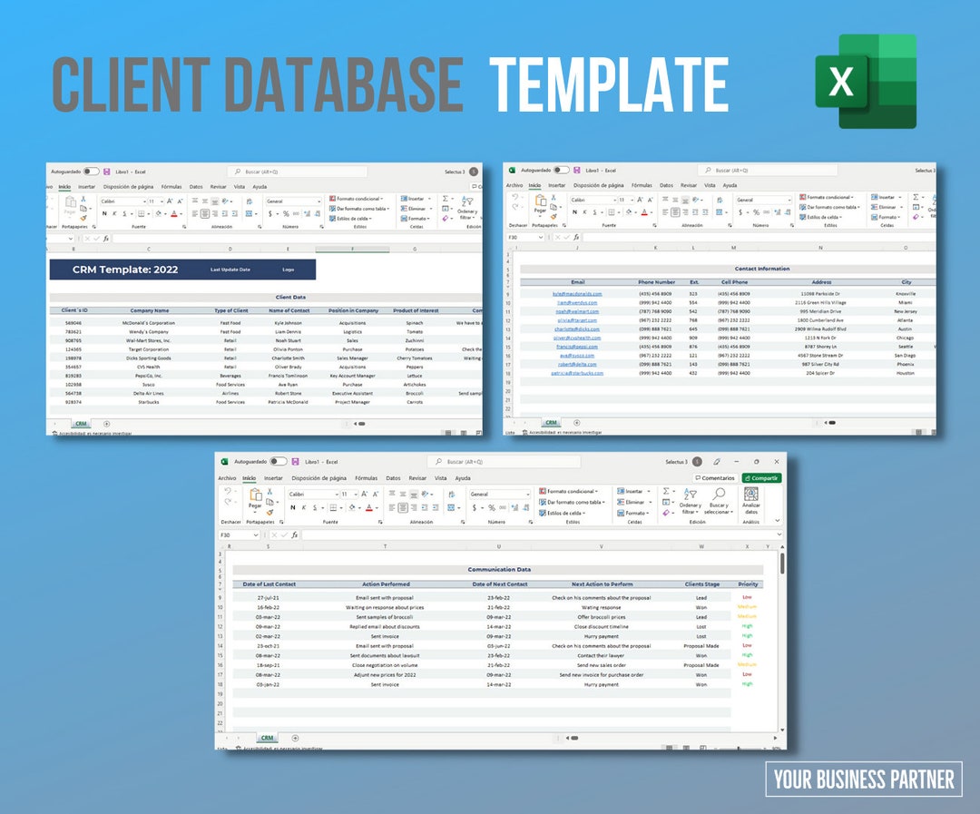 Customer Database/ Customer List/ Leads/ CRM/ Excel Template/ Easy to ...