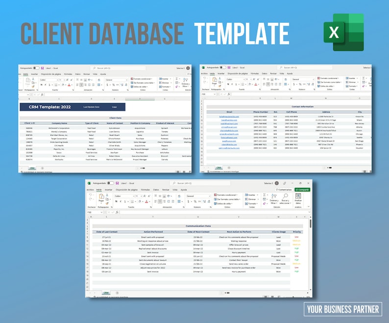 Customer Database/ Customer List/ Leads/ CRM/ Excel Template/ Easy to ...