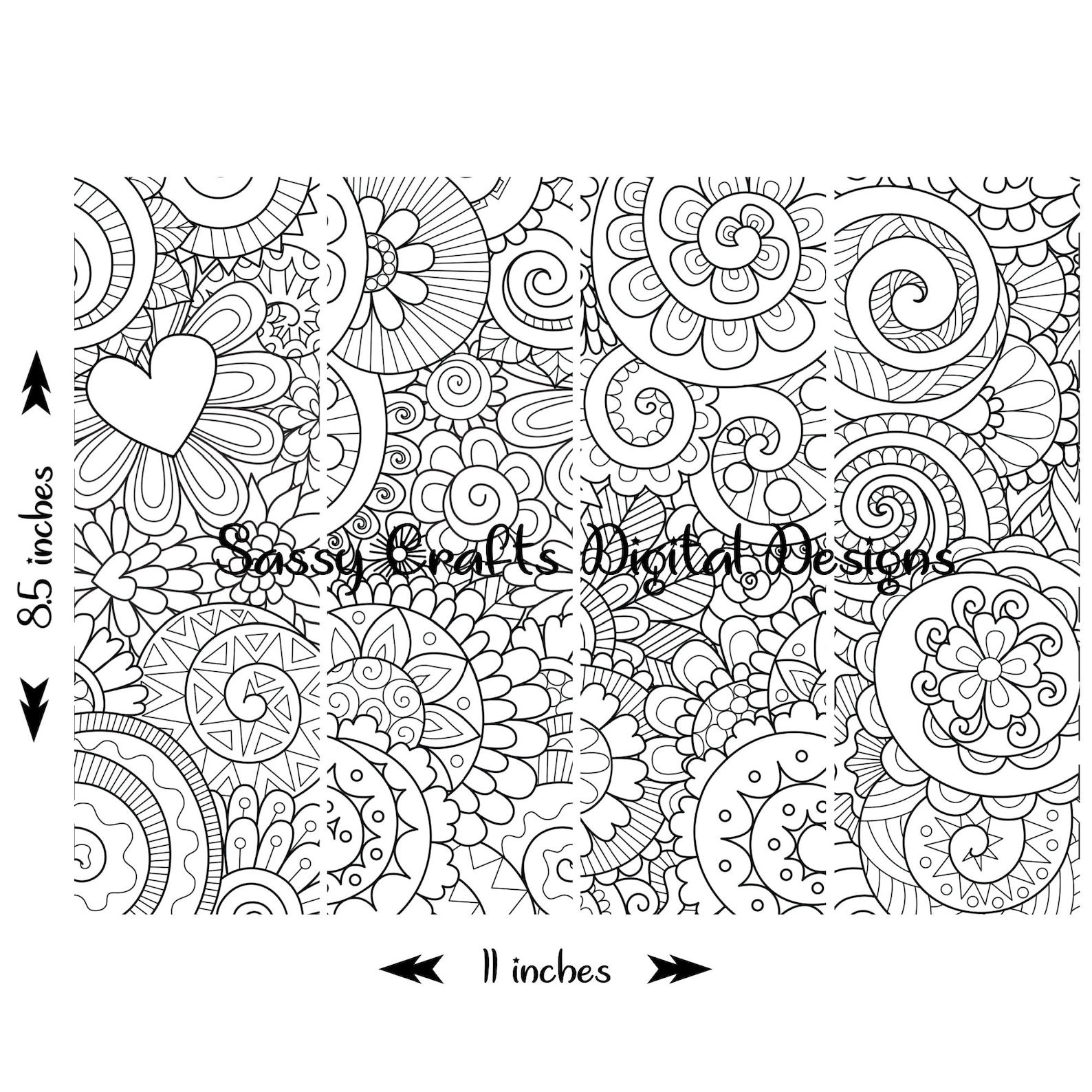 Detailed Adult Coloring Bookmark Set Printable Coloring - Etsy