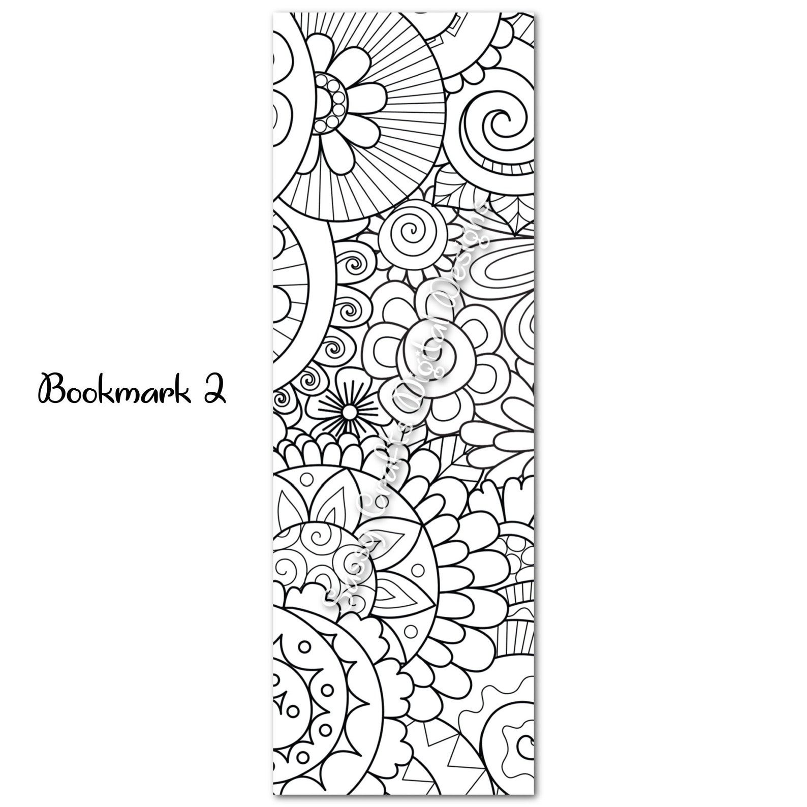 Detailed Adult Coloring Bookmark Set Printable Coloring - Etsy