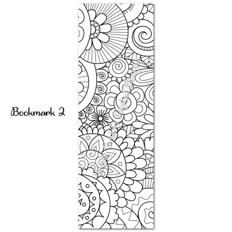 Detailed Adult Coloring Bookmark Set Printable Coloring - Etsy