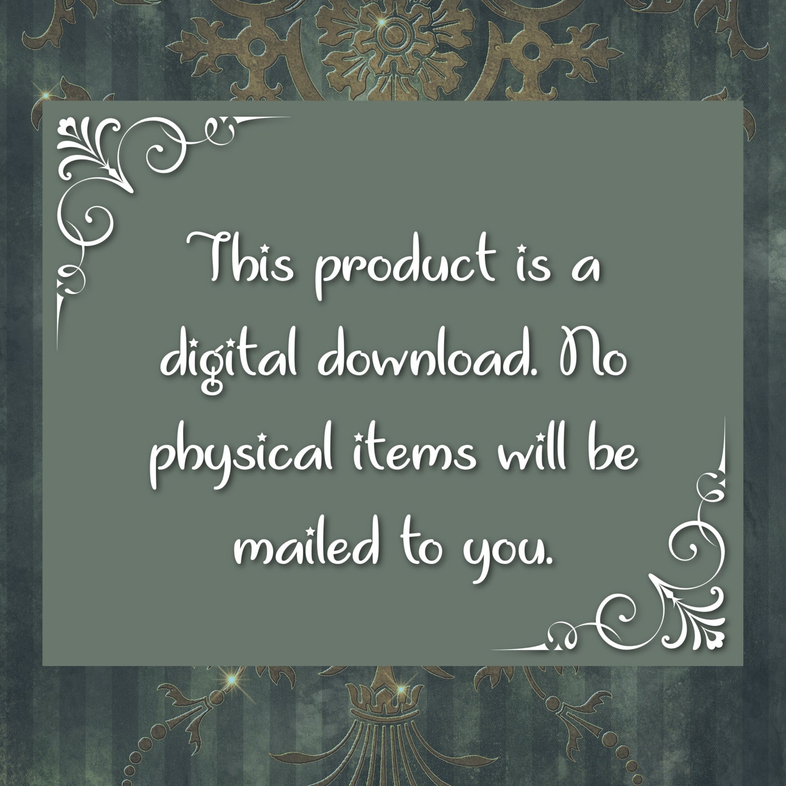 Dark Gothic Green Digital Paper Set, Medieval, Emerald Green, Instant ...