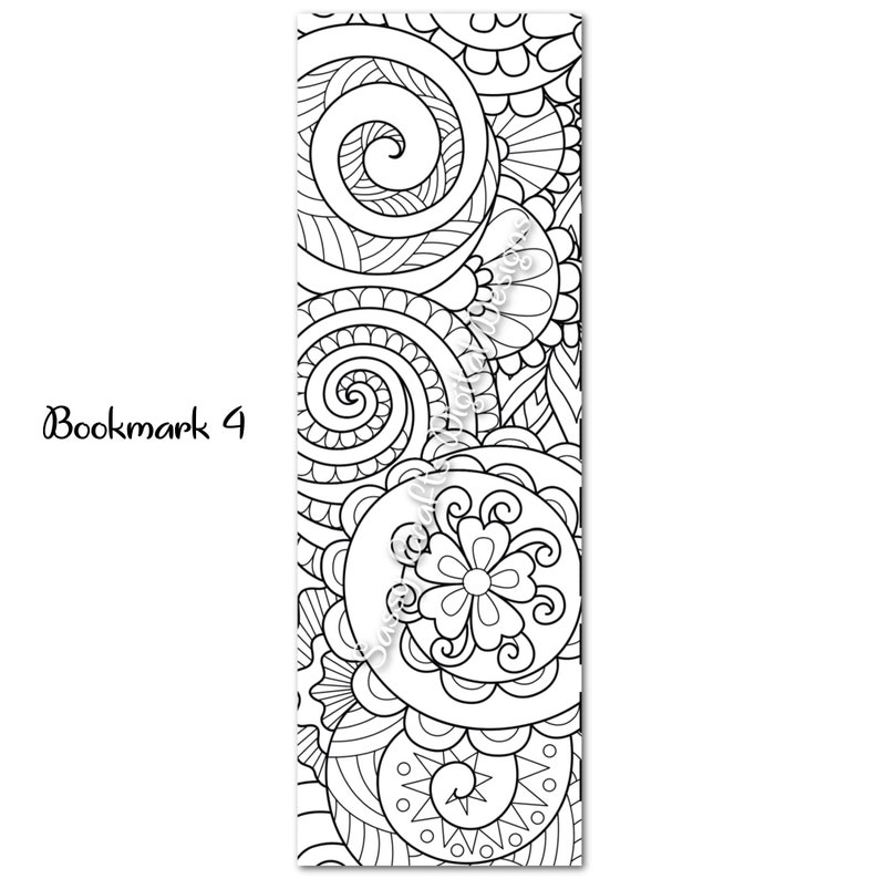 Detailed Adult Coloring Bookmark Set Printable Coloring - Etsy
