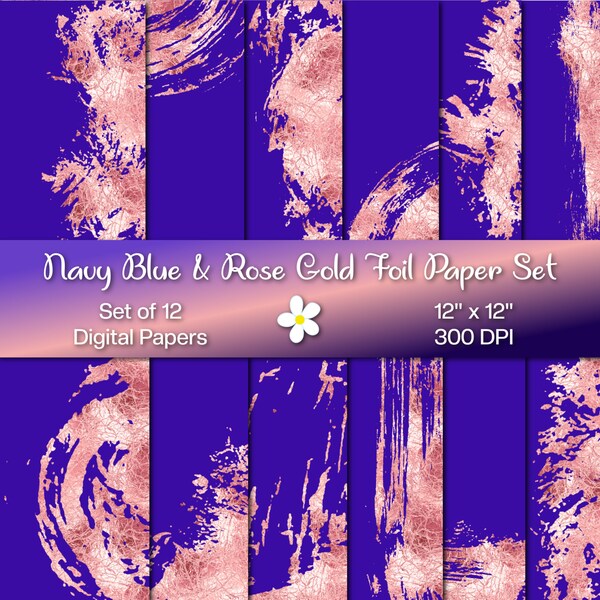 Rose Gold Navy Art - Etsy