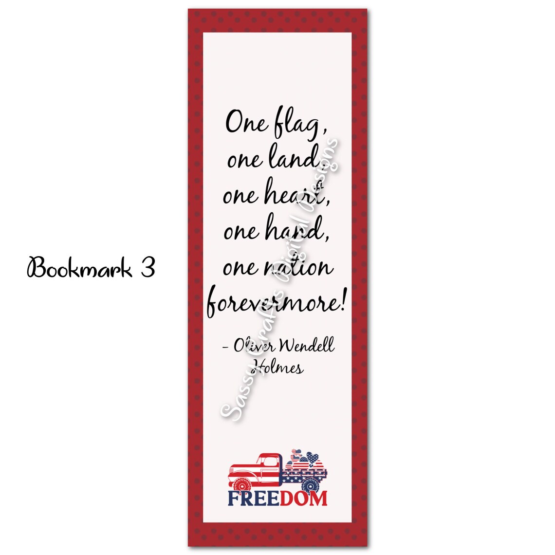Independence Day Printable Bookmark Set, Digital Bookmark, Instant ...