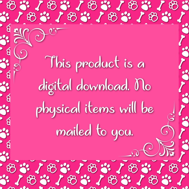 Electric Pink Dog Paw Digital Paper Set, Instant Download, 300 DPI ...