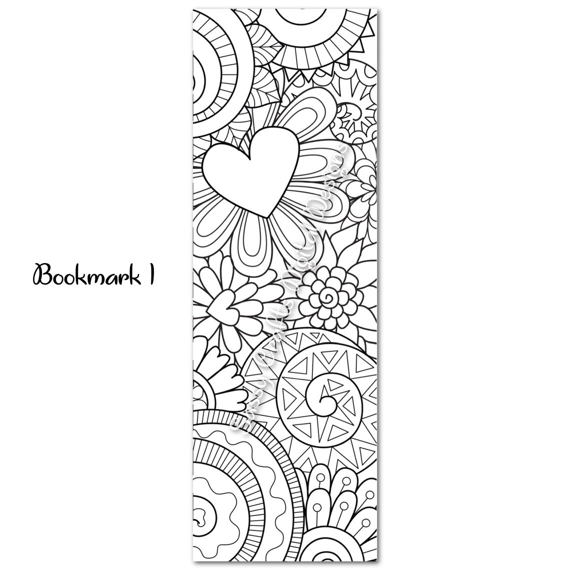 Detailed Adult Coloring Bookmark Set Printable Coloring - Etsy