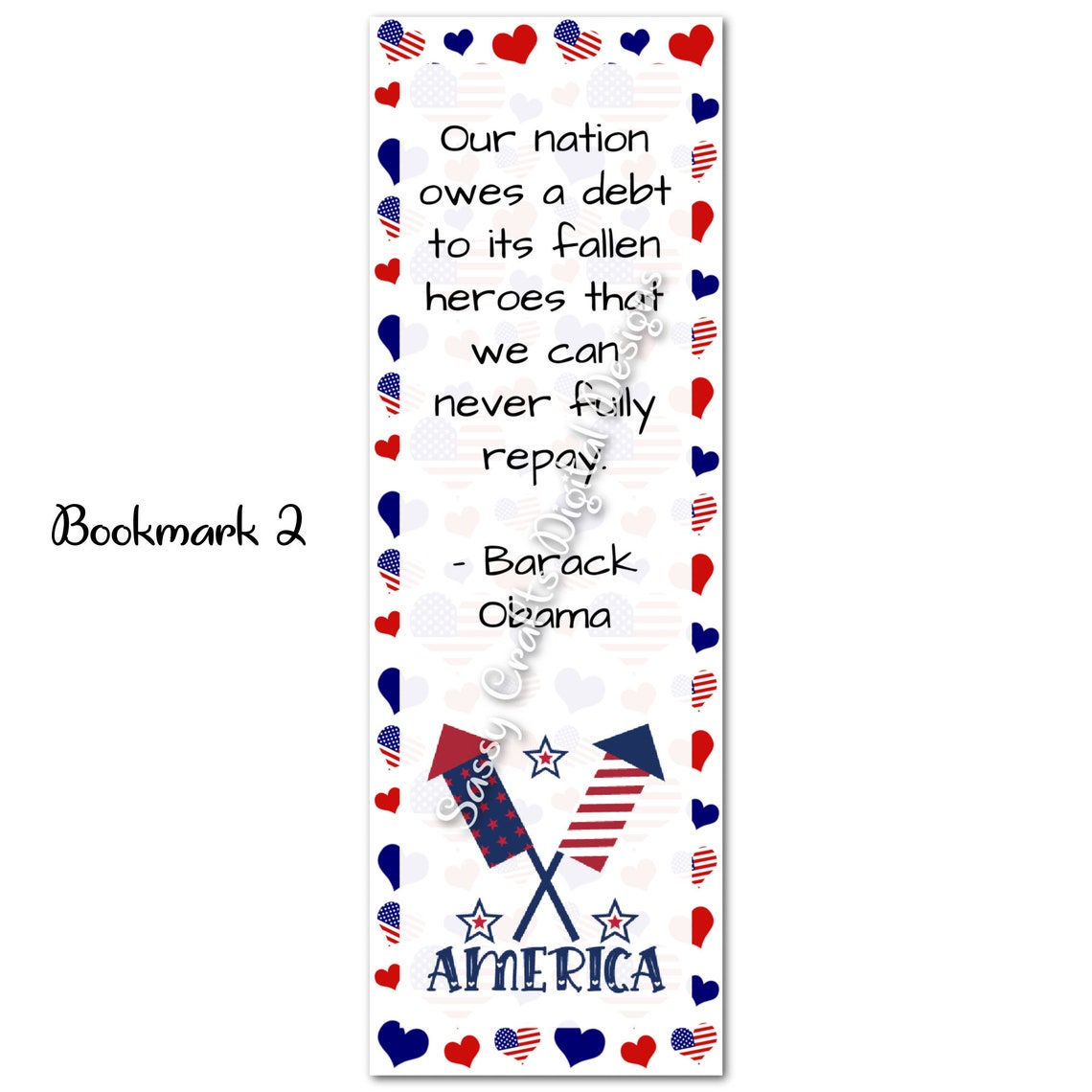 Independence Day Printable Bookmark Set, Digital Bookmark, Instant ...