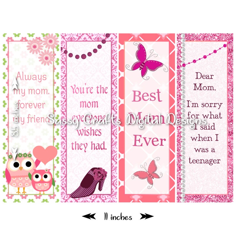 Mom Printable Bookmark Set Printable Bookmarks Digital - Etsy