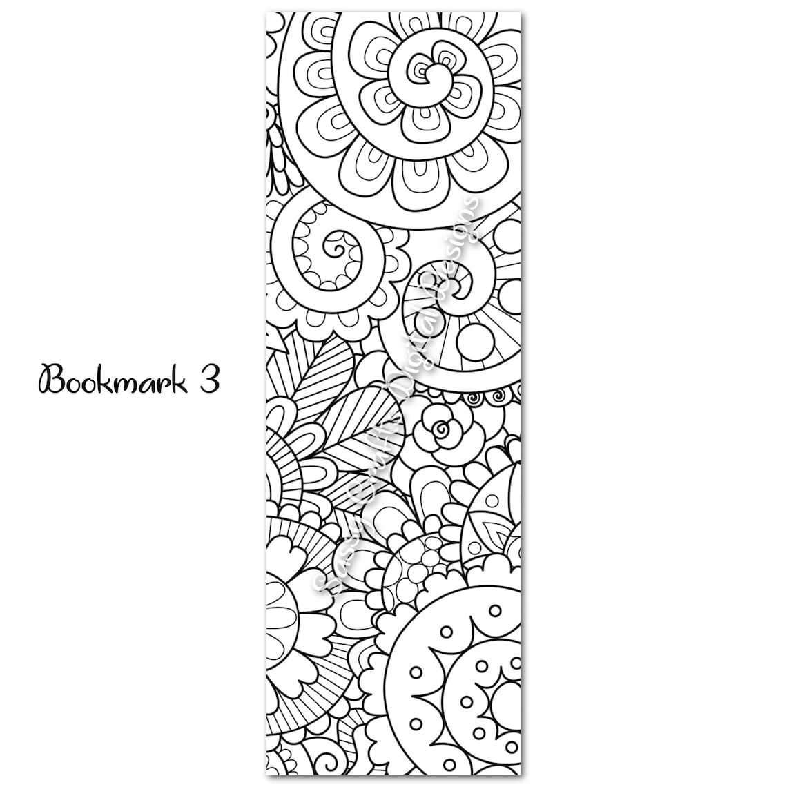 Detailed Adult Coloring Bookmark Set Printable Coloring - Etsy