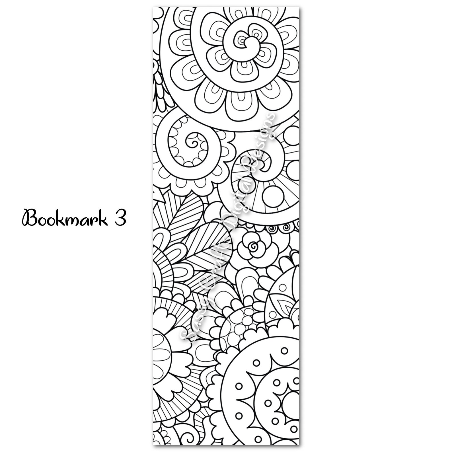Detailed Adult Coloring Bookmark Set Printable Coloring - Etsy