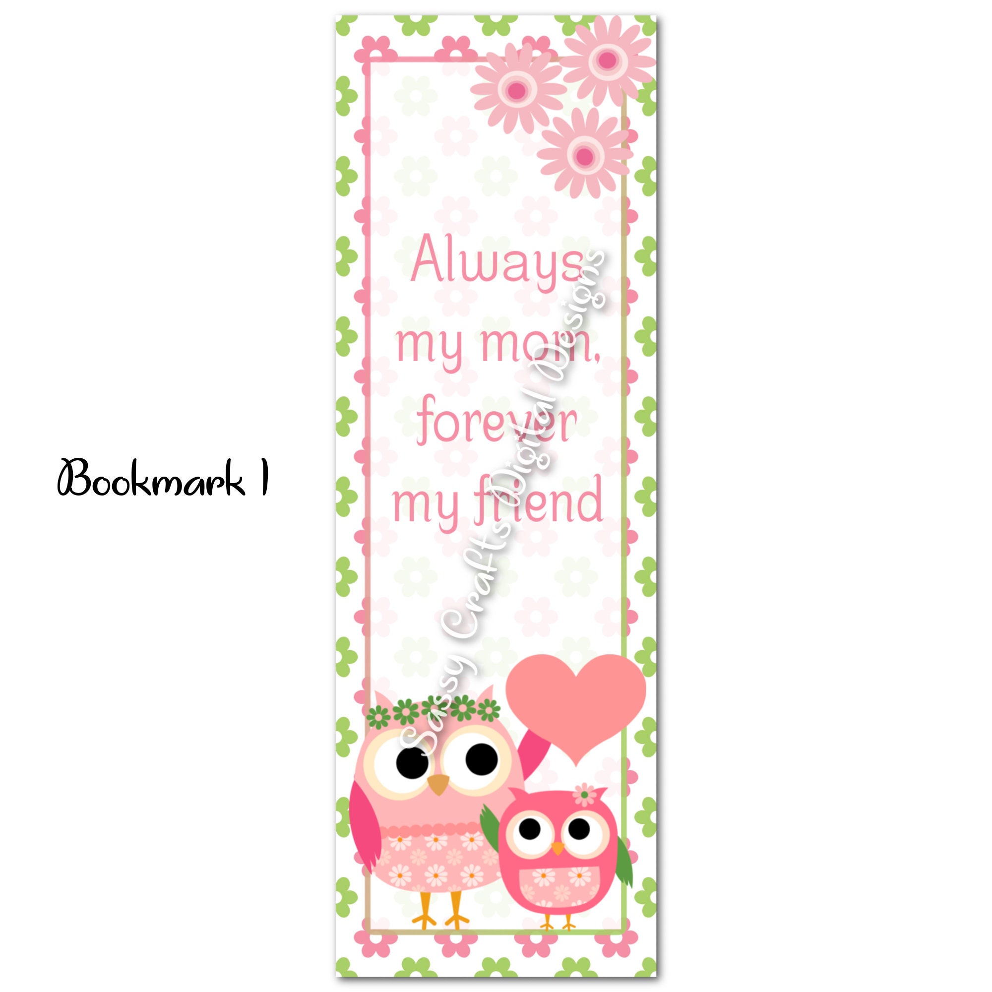 Mom Printable Bookmark Set, Printable Bookmarks, Digital Bookmark ...