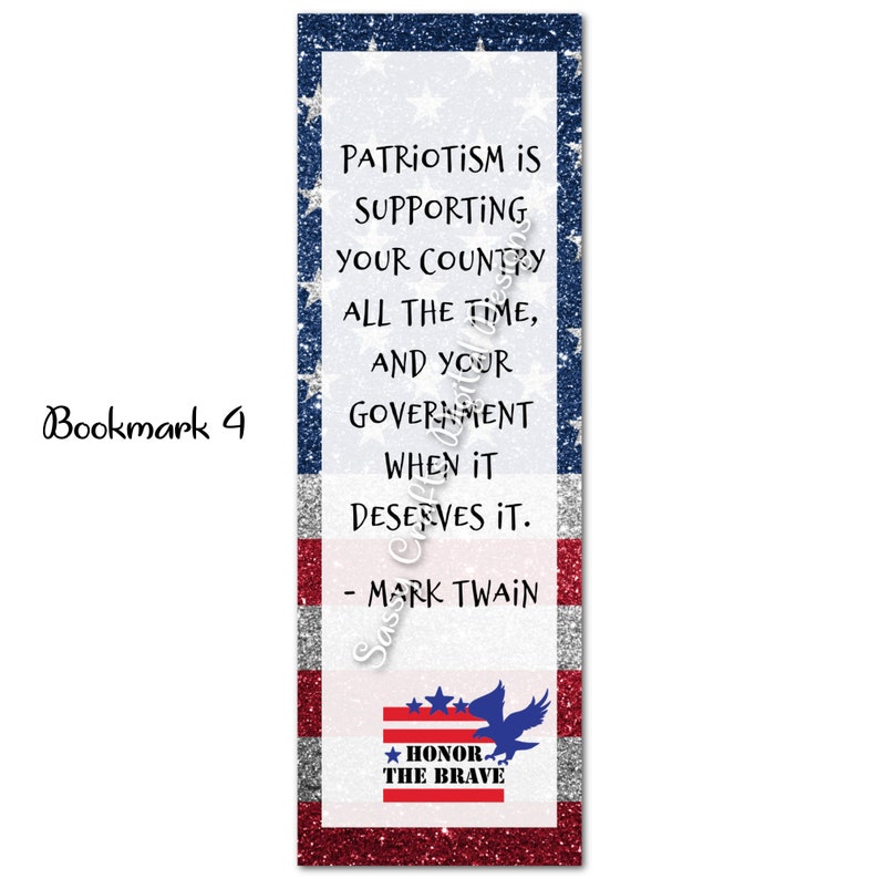 Independence Day Printable Bookmark Set, Digital Bookmark, Instant ...