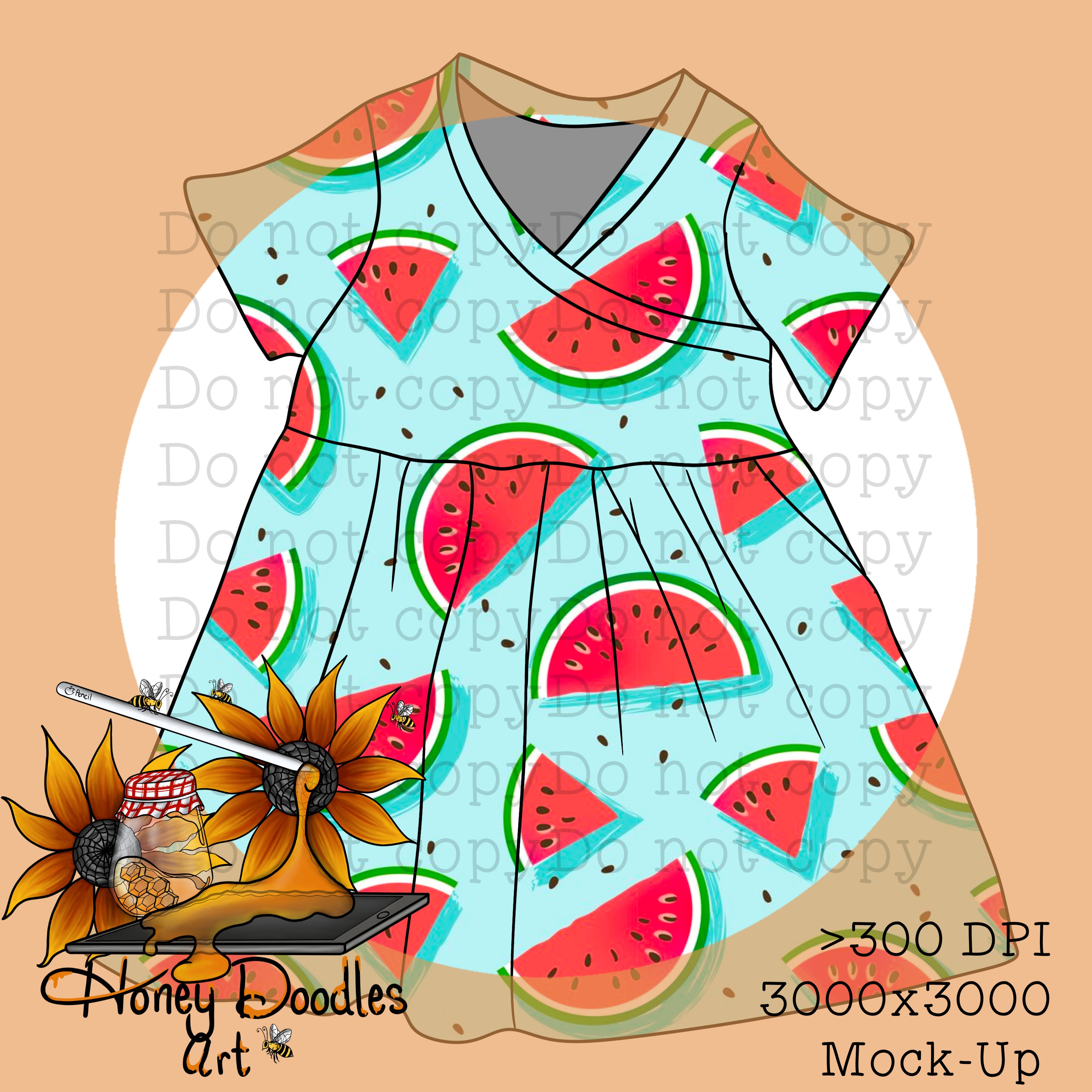 Crossover Dress Mock-up, Line Art, Simple Mock Ups, Easy to Use - Etsy