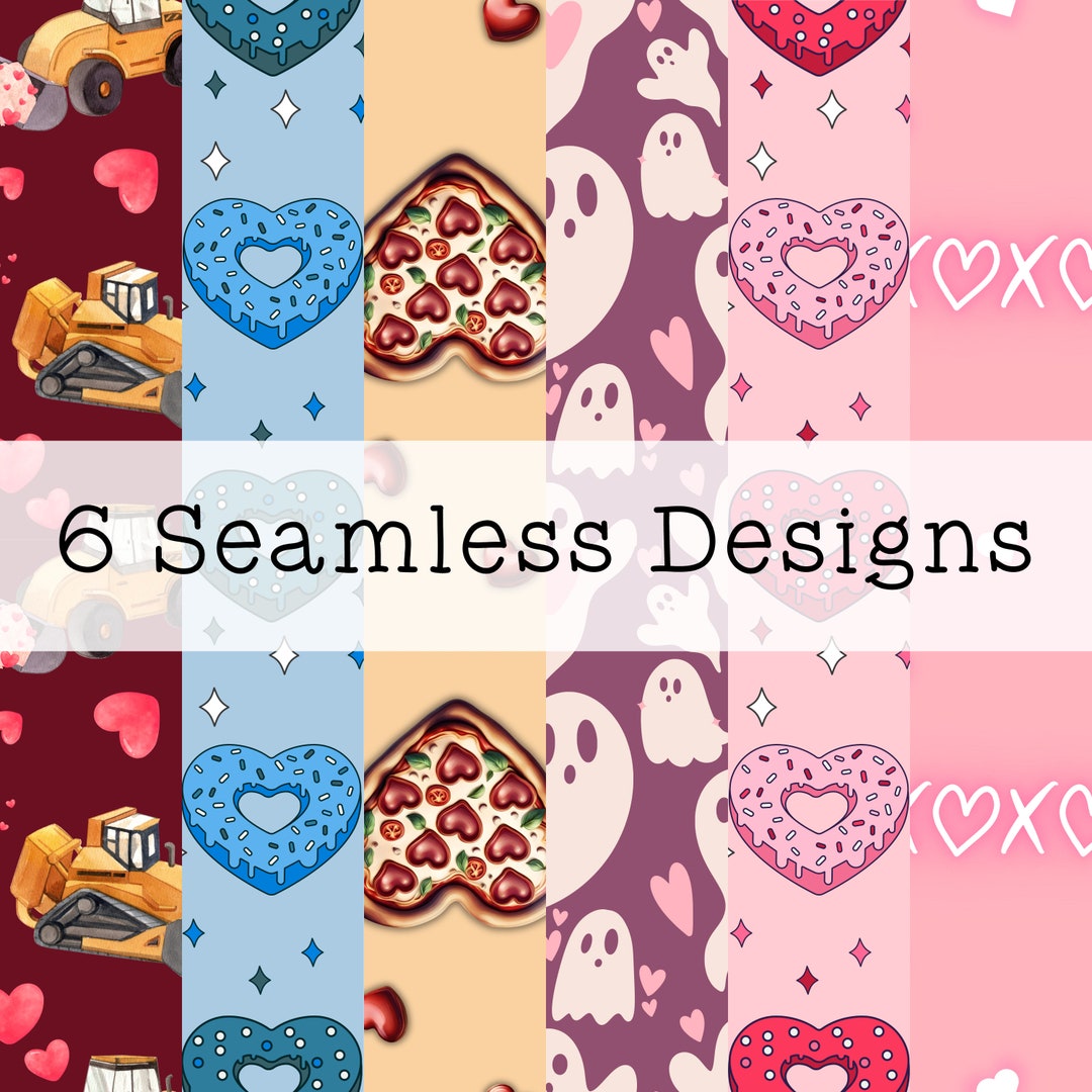 Seamless Valentines Pack, 6 Design Bundle, Bundle of Seamless Designs ...