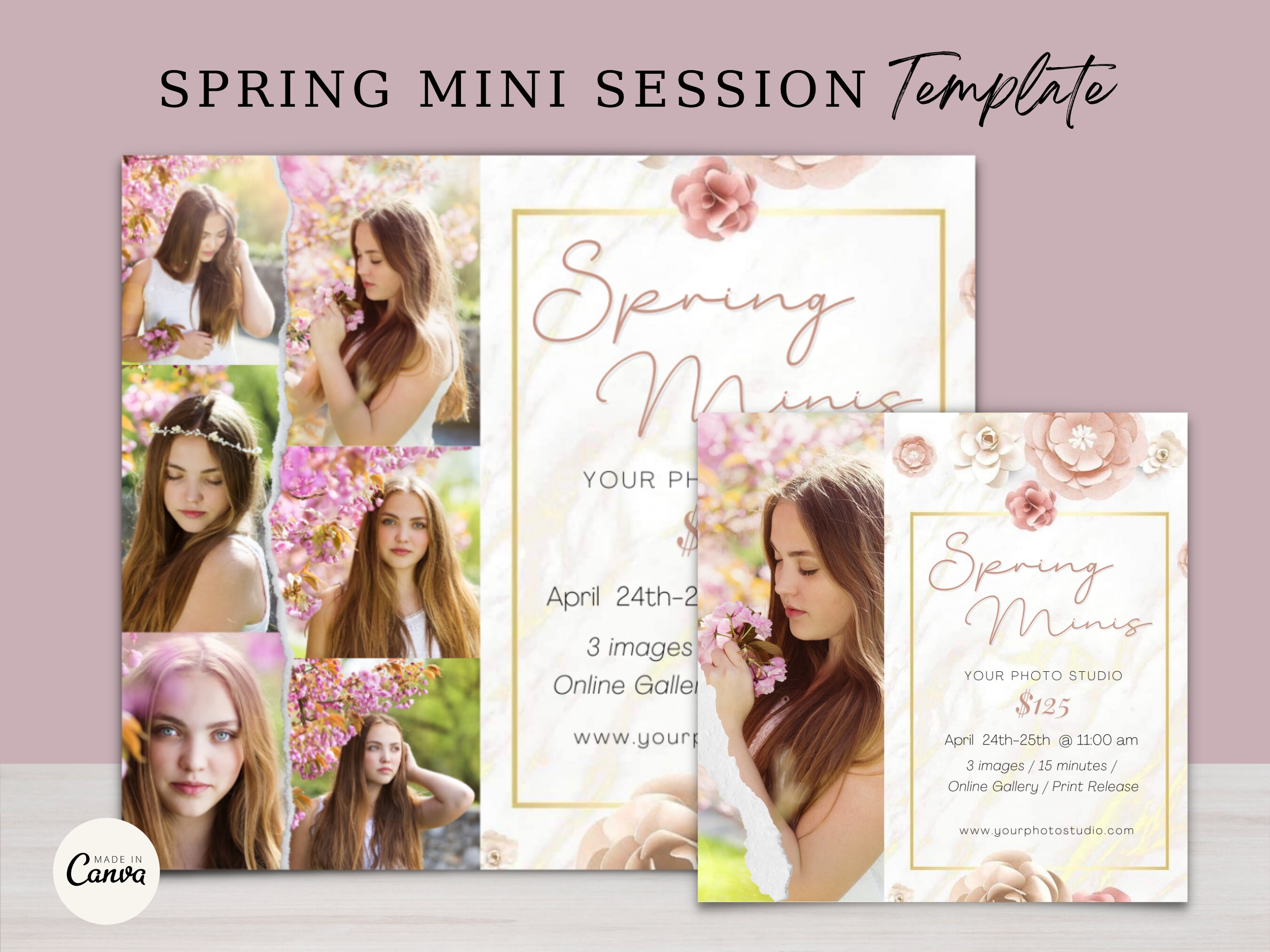 Spring Mini Session Template / Photography Marketing Board / Spring ...