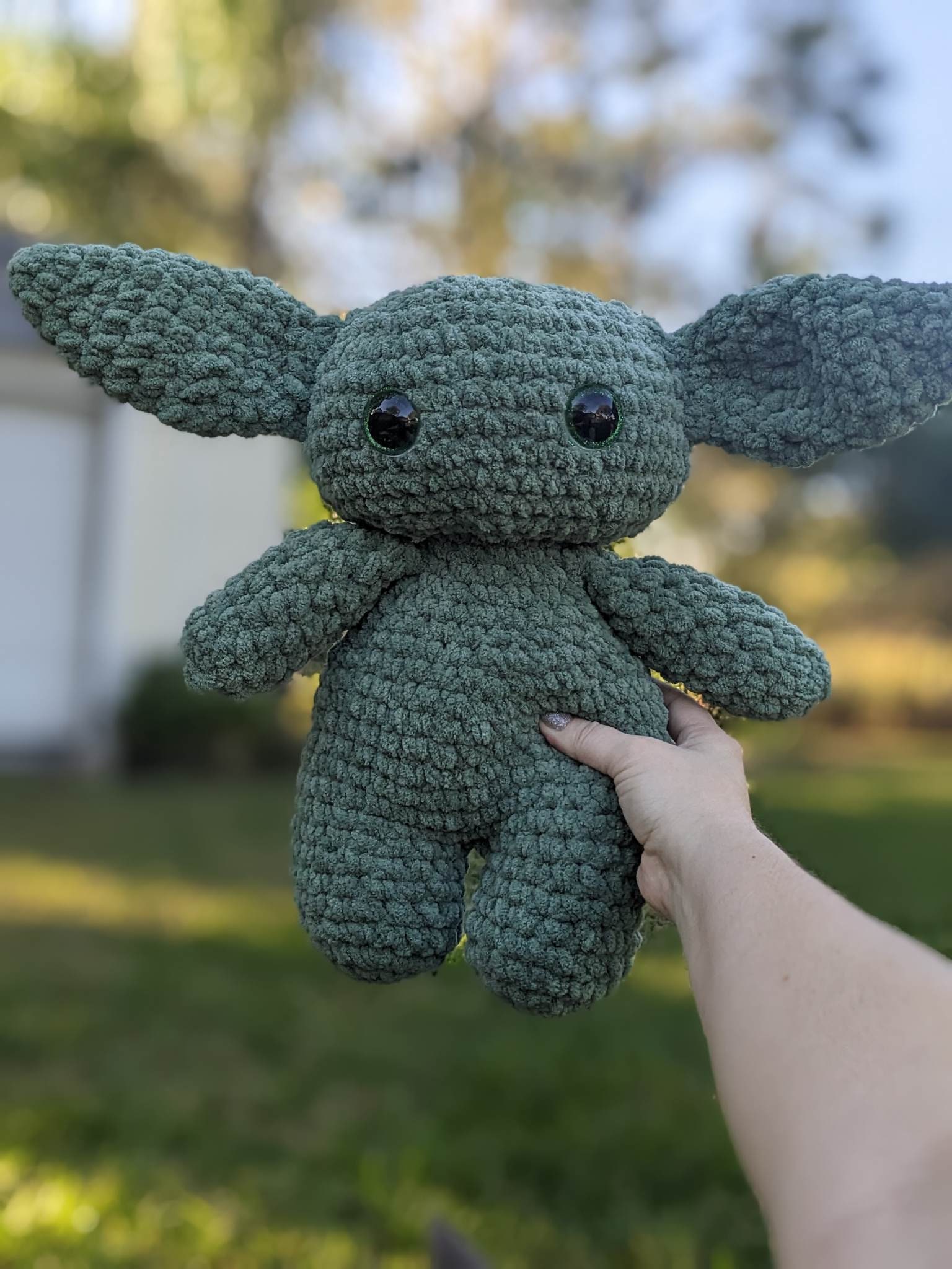 MADE TO ORDER Plush Crochet Large Green Alien Stuffy/crochet/yarn/fiber ...