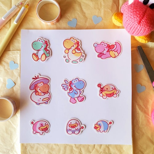 Yoshi Sticker Set Cute - Etsy