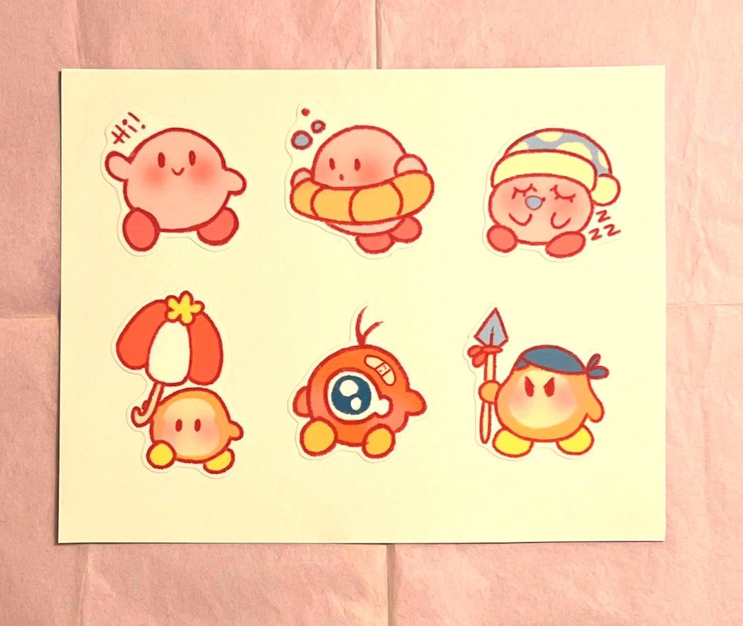 Cute Kirby Sticker Set - Etsy