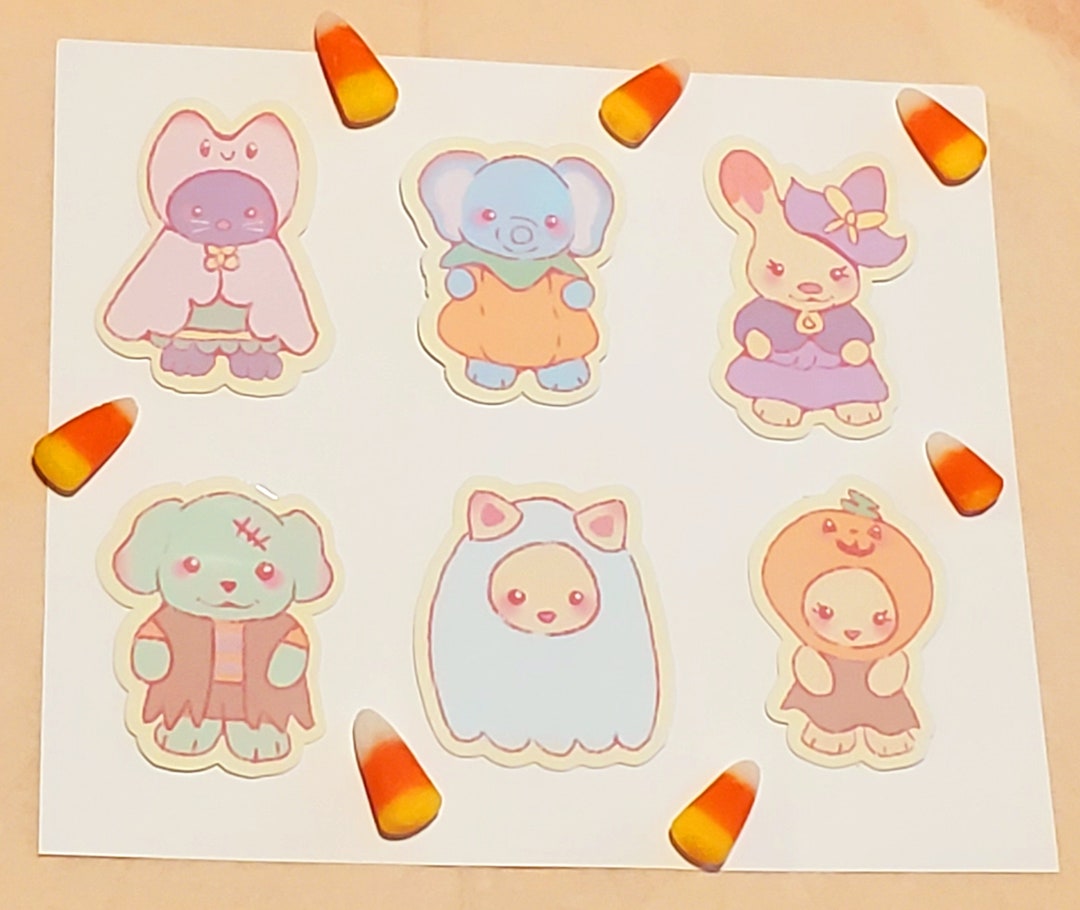 Halloween Calico Critter Sticker Set - Etsy