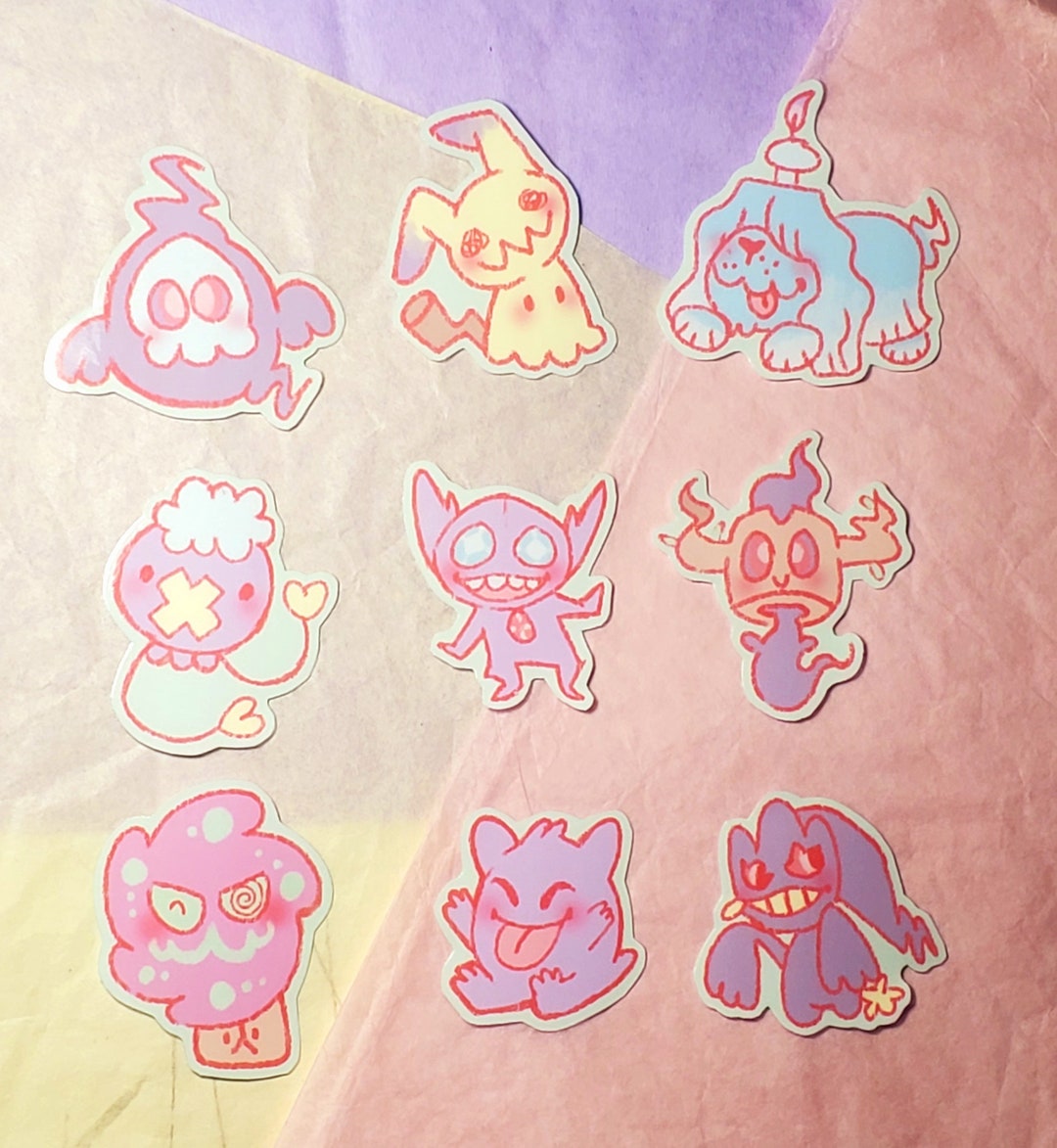 Ghost Type Pokemon Sticker Set - Etsy