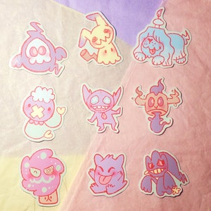 Ghost Type Pokemon Sticker Set - Etsy