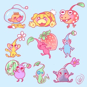 Pikmin Sticker Set Cute - Etsy