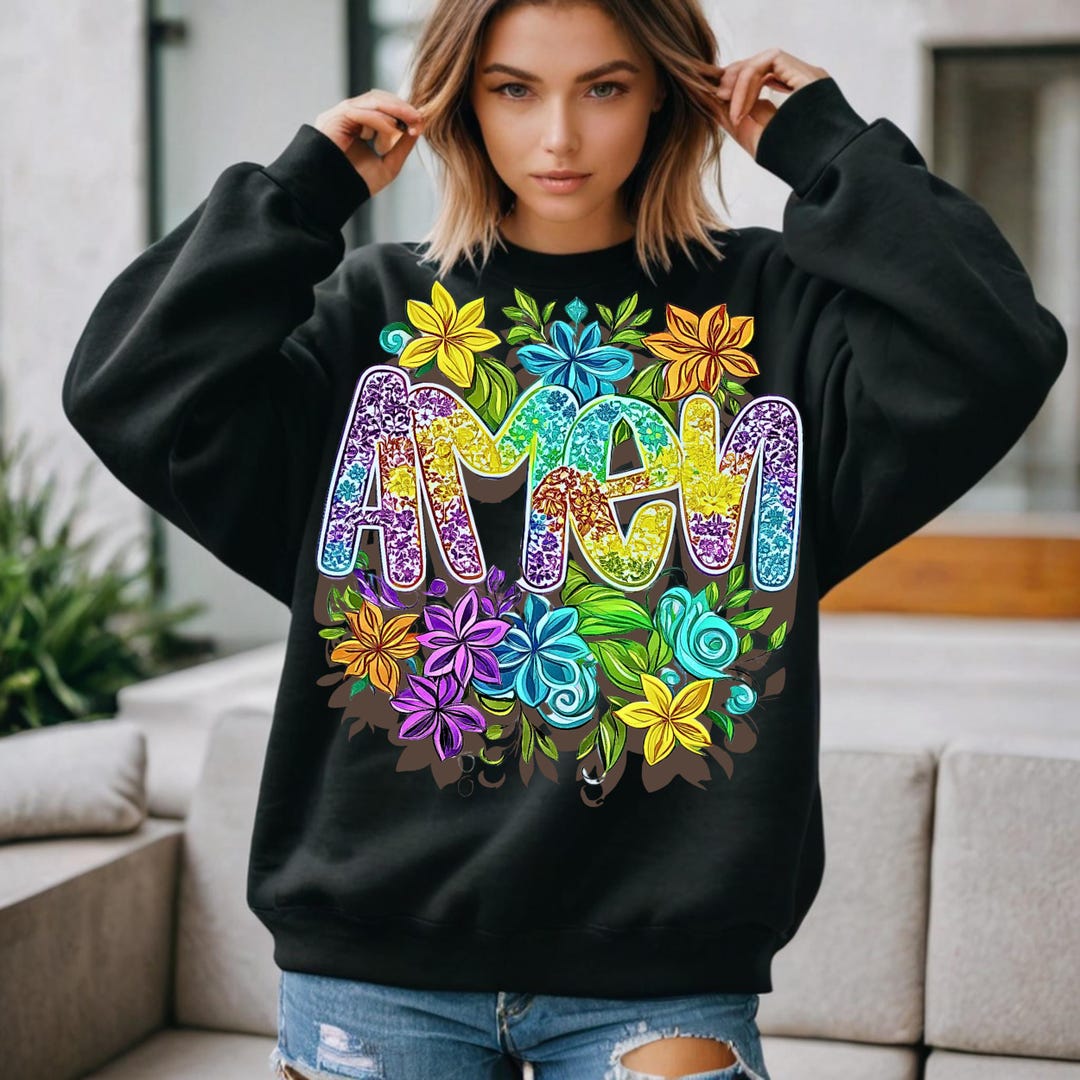 Floral Amen PNG Digital Download | Christian Sublimation Design | 300 ...