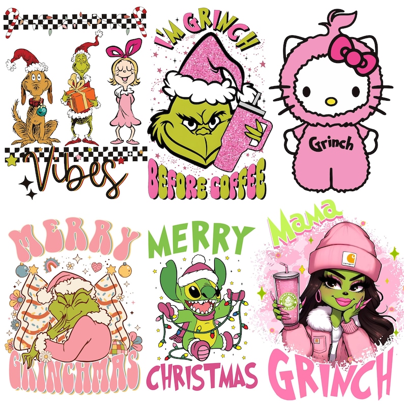 Pink Grinchmas Png 300 Dpi Digital Download Clipart Designs - Etsy