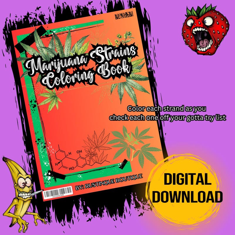 Marijuana Coloring - Etsy