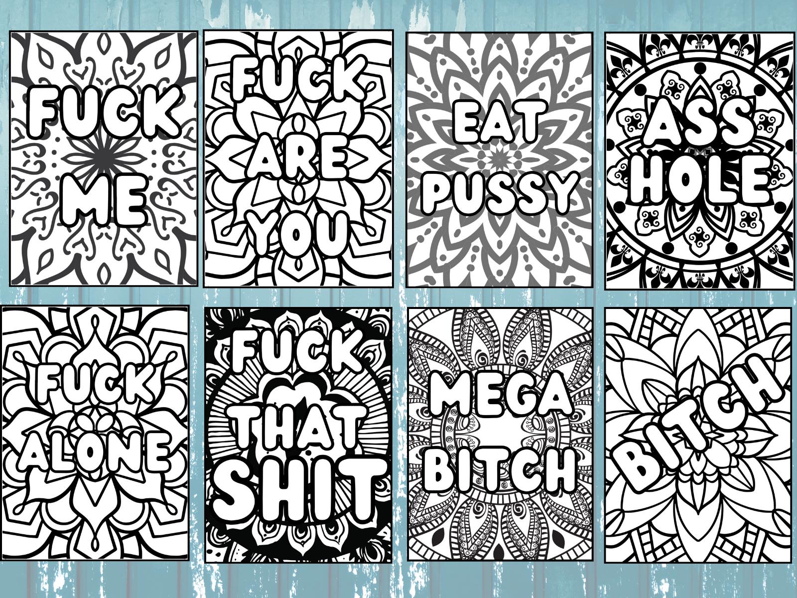 Big Bubble Letter Swear Word Coloring Book (digital Download) - Etsy