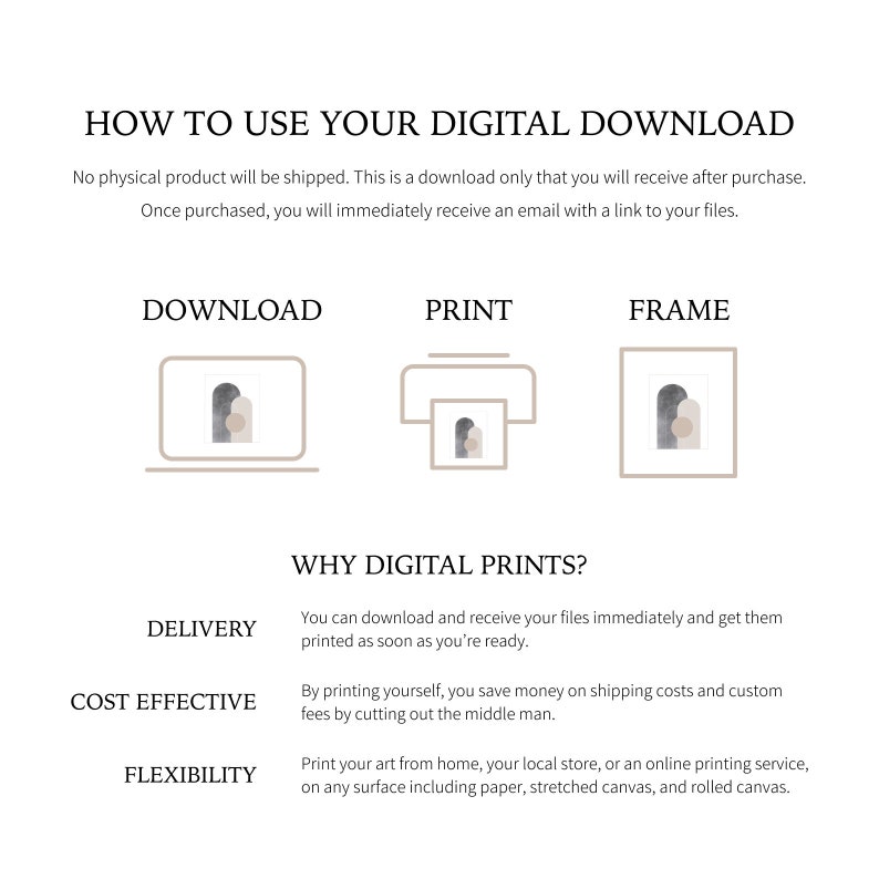 Botanical Burnt Orange and Tan, Abstract, Boho Printable Wall Art ...