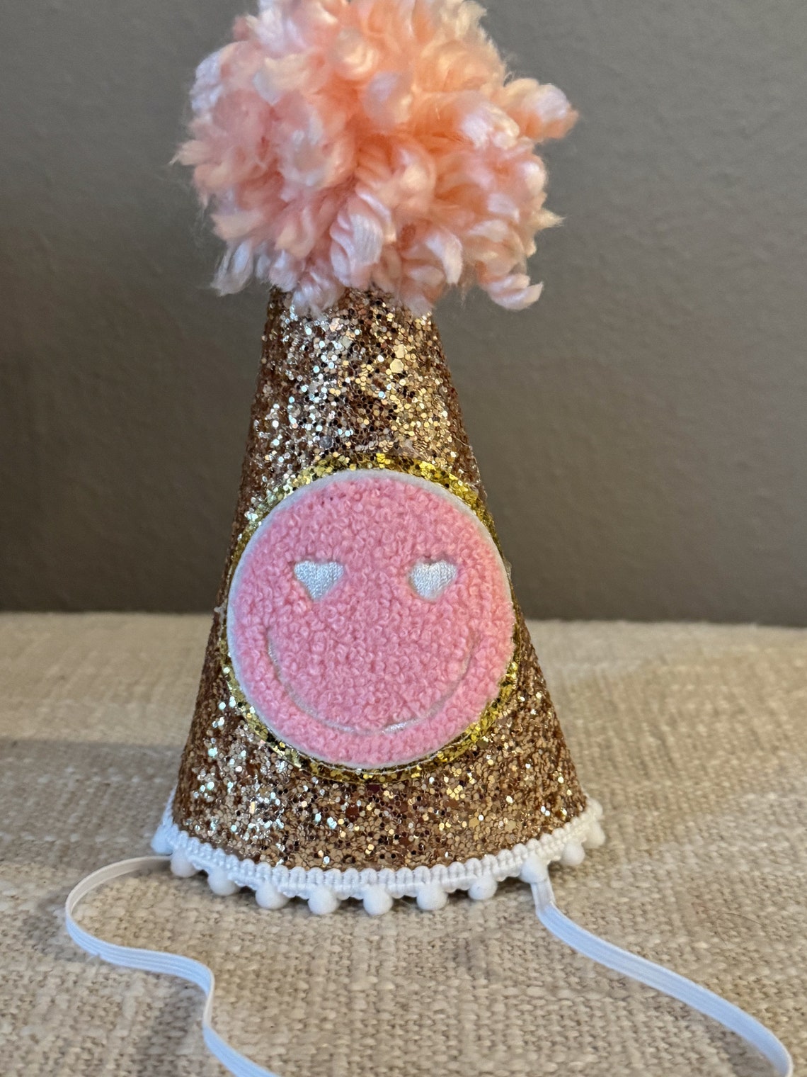 Groovy Birthday Party Hat, Smiley Face Party Hat, Happy Face Pink ...