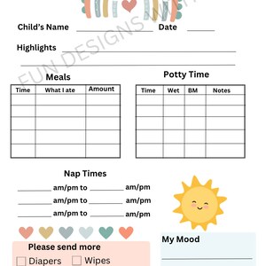 Daycare Form Bundle | Printable Forms for Daycare, School, Preschool ...
