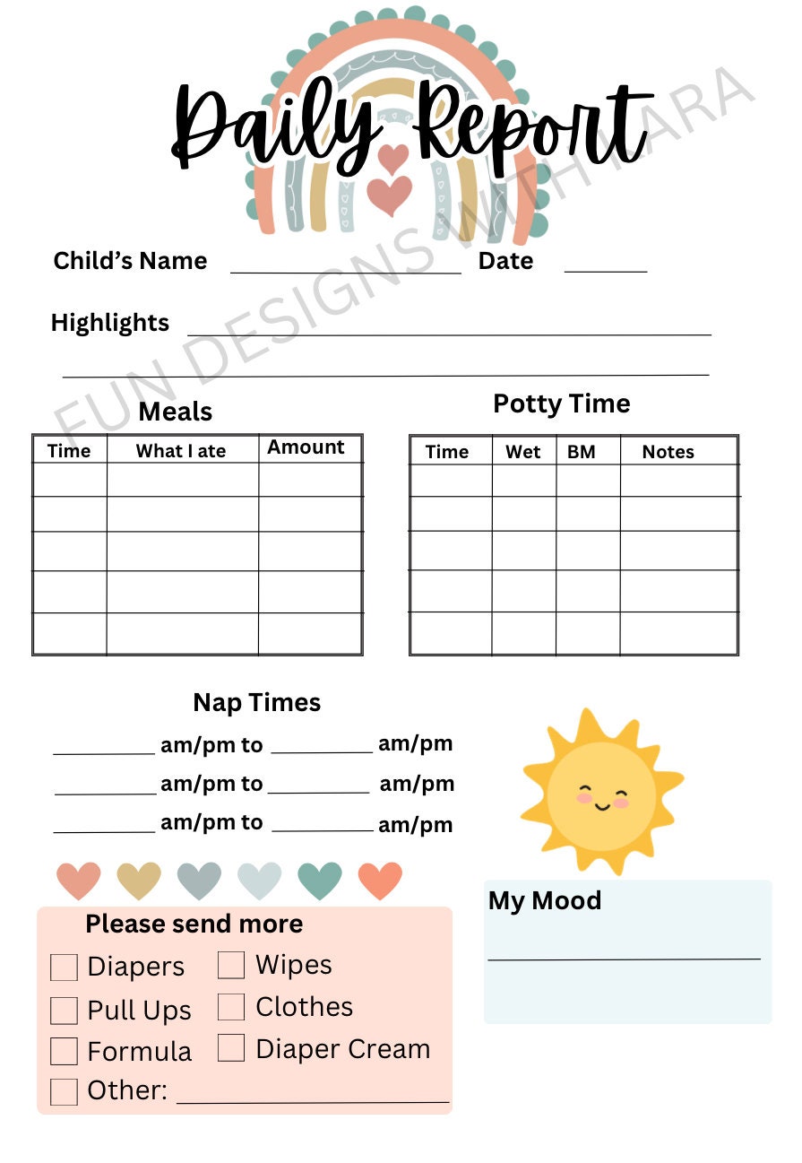 Daycare Form Bundle | Printable Forms for Daycare, School, Preschool ...